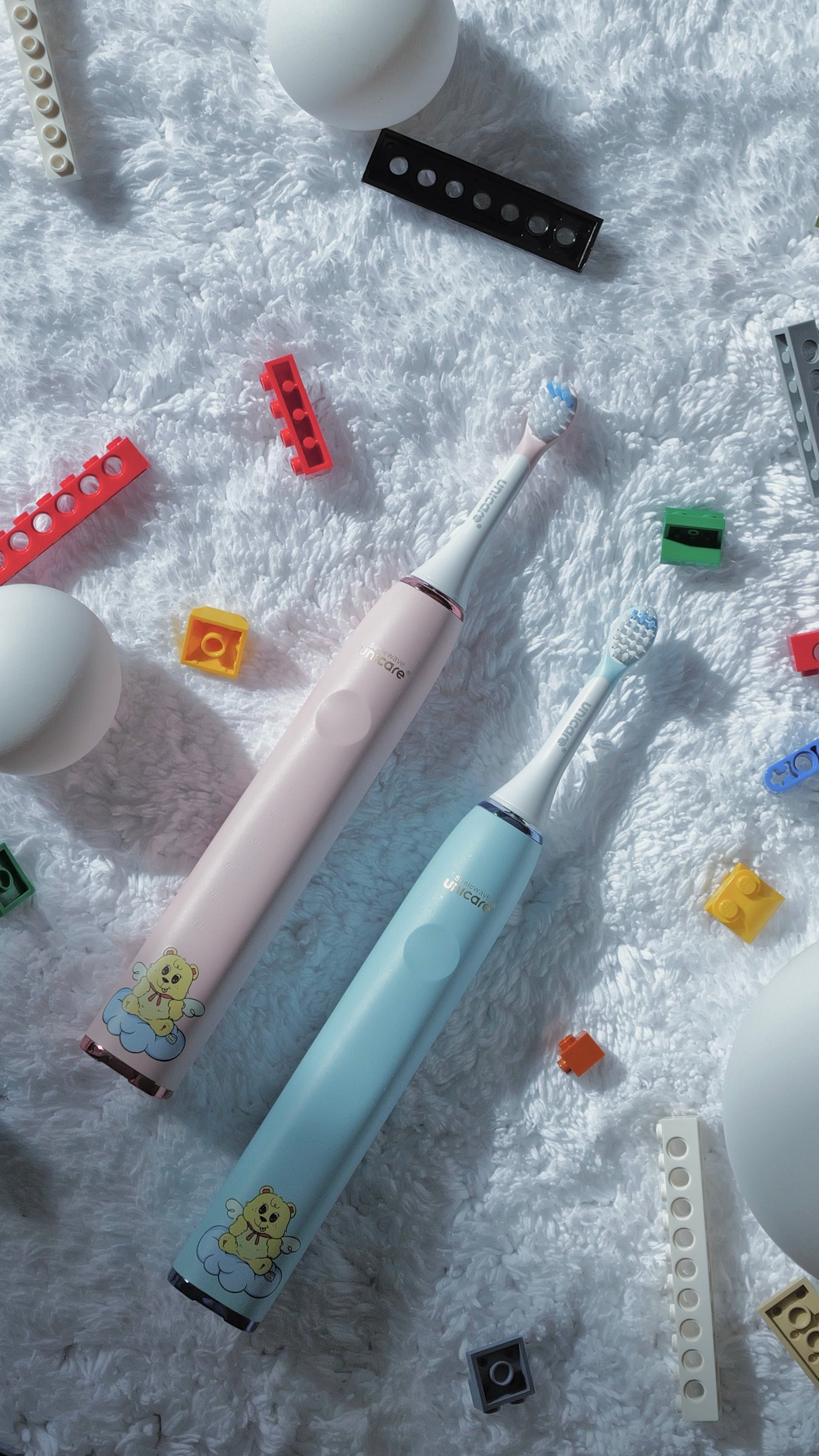 新上市 兩組特惠 unicare®unibear聲波氣旋兒童電動牙刷(顏色任搭)